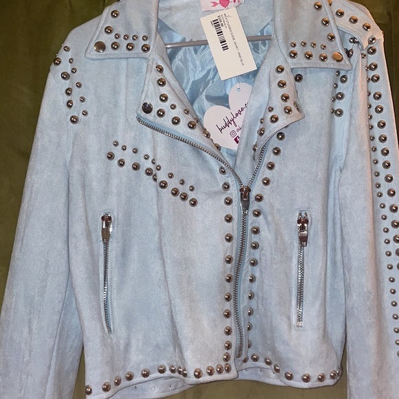 Buddy Love | Jackets & Coats | Studded Suede Jacket New With Tags Baby ...